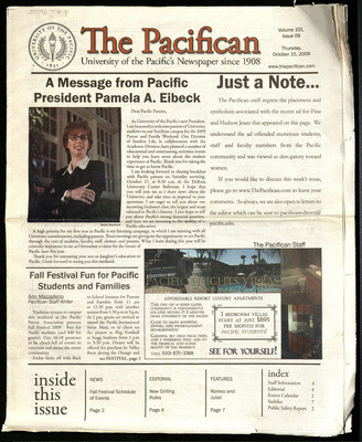 The Pacifican October 15, 2009 edited cover — Calisphere