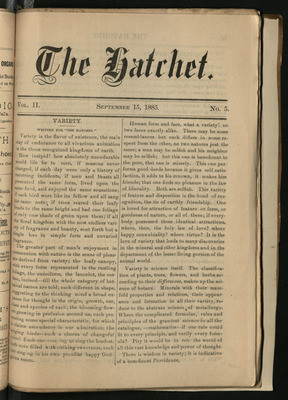 The Hatchet, September, 15, 1886 — Calisphere