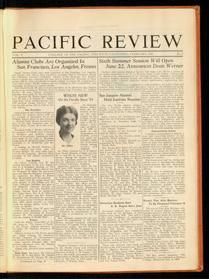 Pacific Review February 1931 — Calisphere