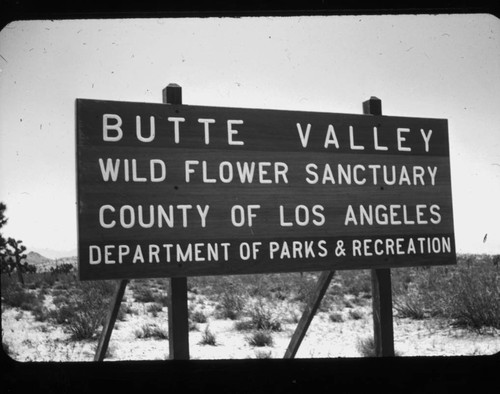 View of the monument sign for Butte Valley Wildflwoer Sanctuary ...