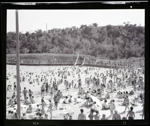 View of the Frank G. Bonelli Regonal Park swim beach — Calisphere