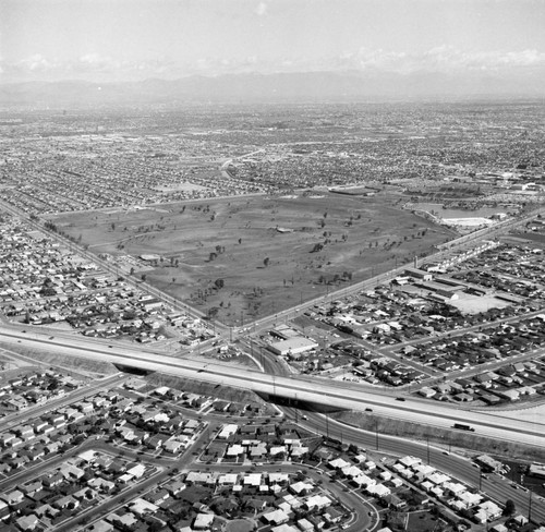 Aerial view of Alondra Community Regional Park and Alondra Golf Course ...
