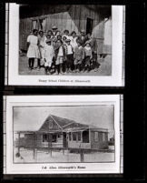 School children posing for a group portrait, residence of Colonel Allen ...