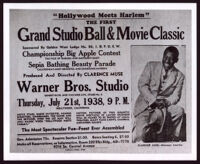 Newspaper advertisement for the "Grand Studio Ball & Movie Classic ...