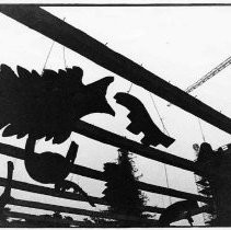 Workers are restoring the cast iron ornaments which decorate the ...