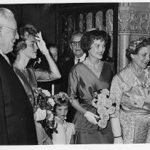 Virginia Warren Daly and Earl Warren family at the wedding — Calisphere