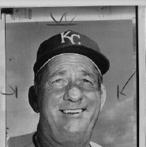 Bob Lemon, the Hall of Fame pitcher, as manager for the Royals — Calisphere