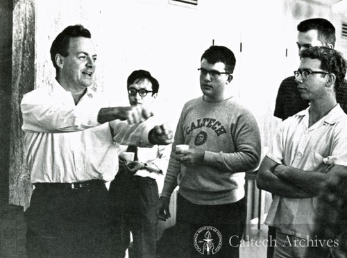 Richard Feynman with Caltech students — Calisphere