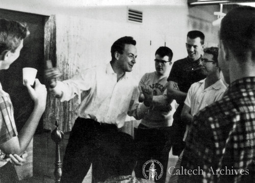 Richard Feynman with Caltech students — Calisphere