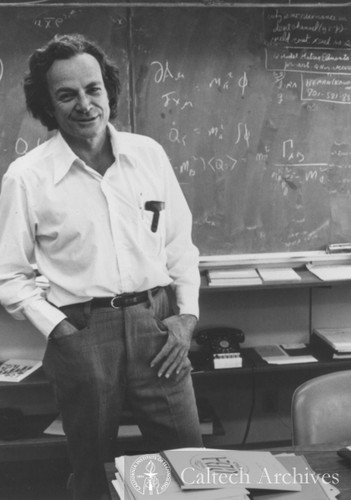 Richard Feynman in his office at Caltech — Calisphere