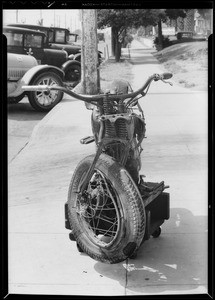 Motorcycle, Bill Gurney, owner, license #8-906, Lawrence Garage, Santa ...