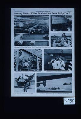 Assembly lines at Willow Run stretch as far as the eye can see. The ...