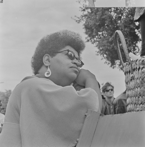 Ruth Hagwood, member of Advisory Cabinet to the Black Panther Party, at ...