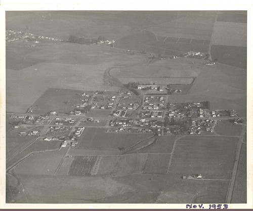 LaVerne Wilcox, Photo 67, aerial view santa rita Nov.1953 — Calisphere