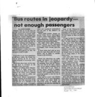 Bus routes in jeopardy-not enough passengers — Calisphere