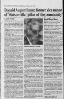 Donald August Sauer, former vice mayor of Watsonville, 'pillar of the ...
