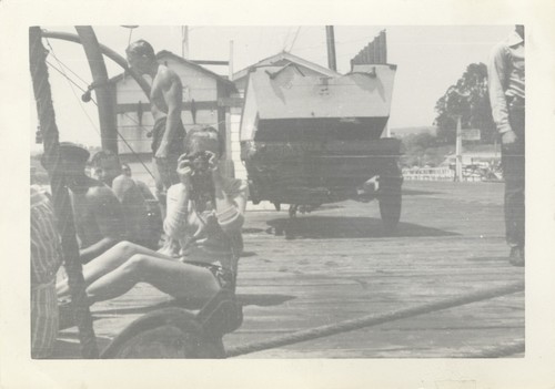 Harry Mayo, Bob McCullah, Betty Nicols [with camera] — Calisphere