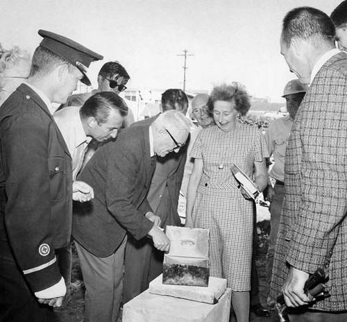 Cornerstone and time capsule ceremony — Calisphere