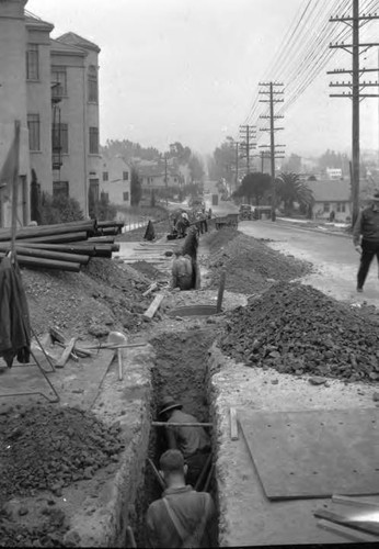 Installing new water line — Calisphere