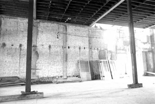 Photograph of the supporting wall for the Pico House — Calisphere
