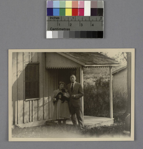 Grace Burke Hubble and Edwin Powell Hubble, outside their rental home ...