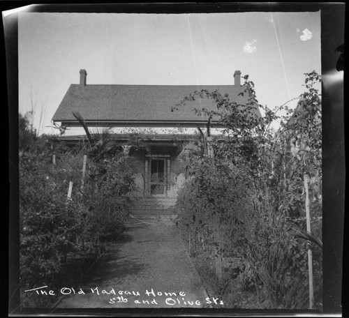 The Old Nadeau home, 5th and Olive Sts — Calisphere