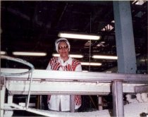 Elida Gutierrez on the cannery line at Del Monte Plant #3 — Calisphere