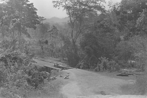 Bridge construction site, Cartagena Province, 1977 — Calisphere