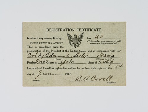 Certificate, registration — Calisphere