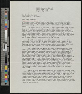 George P. Unseld, letter, 1936-08-02, to Hamlin Garland — Calisphere