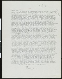 Constance Garland, letter, 1939-10-31, to Hamlin Garland — Calisphere