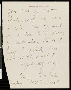 Zona Gale, letter — Calisphere