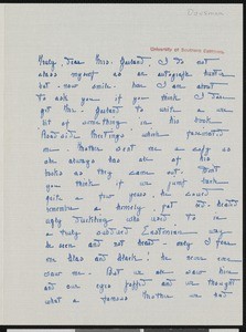 Sarah Easton Dousman, letter, to Zulime Garland — Calisphere