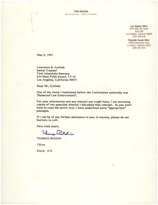 Speeches by Thomas Reddin discussing the topic "Balanced Law ...