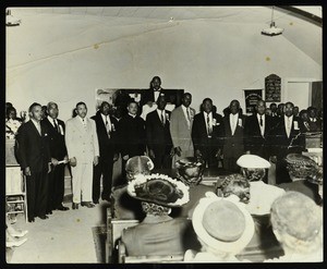 Unidentified group of people in a COGIC church, San Antonio, 1957 ...