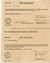 California State Board of Education Life Diploma (copy) — Calisphere