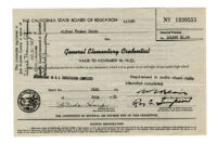 Alfred Thomas Quinn General Elementary Teaching Credential — Calisphere