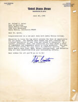 Letter from Alan Cranston, US Senate 1988 — Calisphere