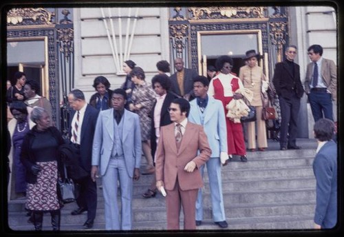 Jim Jones with crowd — Calisphere