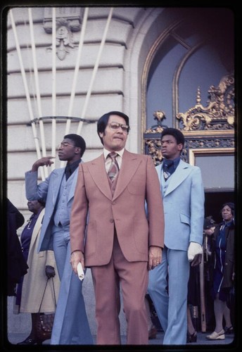 Jim Jones with crowd — Calisphere