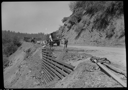 Construction, Road Cribbing Construction — Calisphere