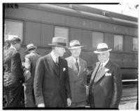 Harry Hopkins, Robert H. Hanekley and Mayor Angelo J. Rossi — Calisphere