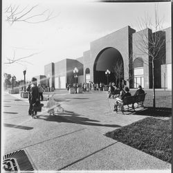 Crowds gathering outside Santa Rosa Plaza on opening day, Santa Rosa ...