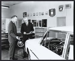 Showroom at Bishop Hansel Ford, Santa Rosa, California, 1963 — Calisphere