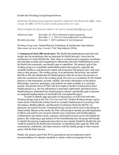 Technology & Architecture Committee Gap Analysis Working Group Proposal ...