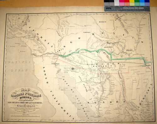 Map of the Gadsden Purchase Sonora and portions of New Mexico Chihuahua ...