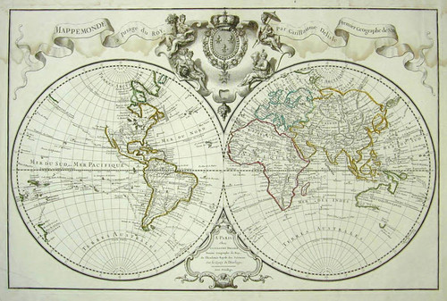 Mappe-Monde Dresée a l'usage du Roy. Par Guillaume Delisle Premier Geographe de S. M — Calisphere