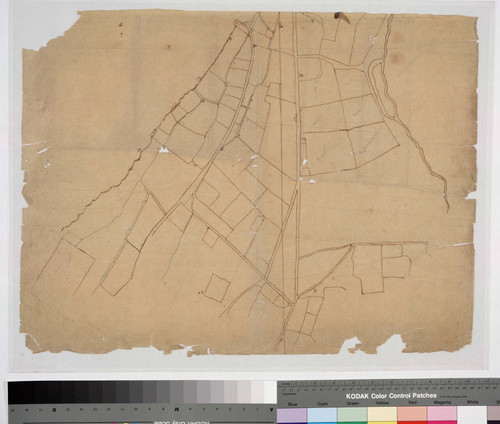 Plan de la Ciudad de Los Angeles : tracing of the large parcels to the ...