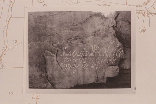 Louis Robidoux inscription. Main Canyon, tributary to Willow Creek ...