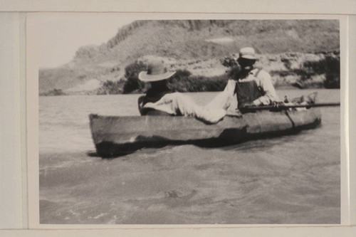 George C. Fraser sitting in the stern of one of Dave Rust's boats which ...